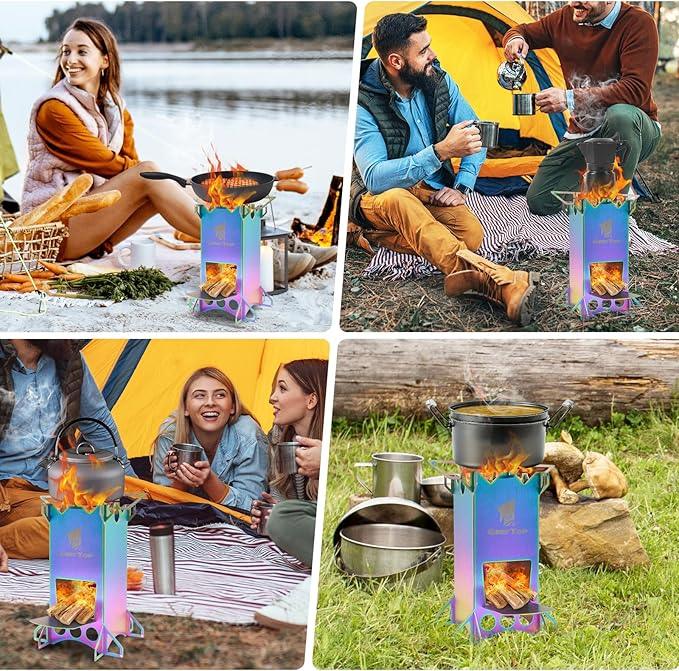 GEERTOP Stainless Steel Rocket Stove – Portable, Efficient Camping Stove