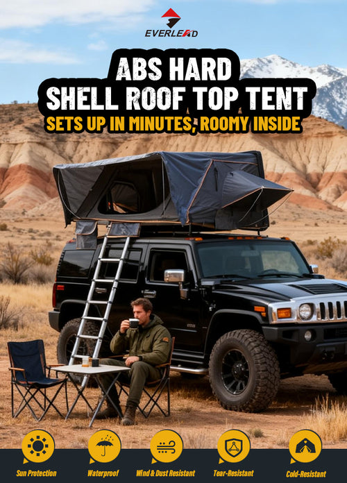 GeerTop 3-4 Person Side Opening ABS Hard Shell RoofTop Tent